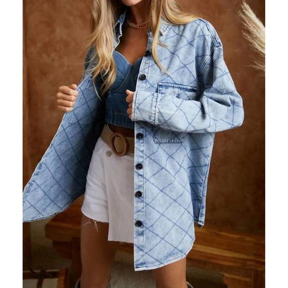 DAVI & DANI | Jackets & Coats | New Davi Dani Izzie Quilted Denim ...